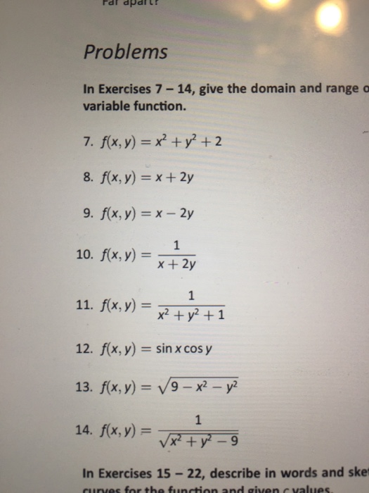 Solved Far apart Problems In Exercises 7 - 14, give the | Chegg.com