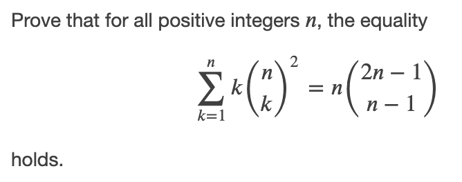Solved Prove that for all positive integers n, the equality | Chegg.com