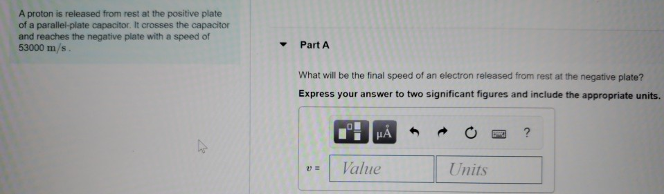 Solved A proton is released from rest at the positive plate | Chegg.com
