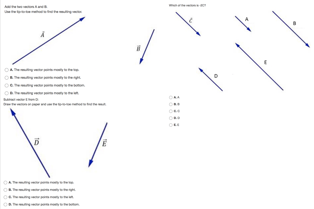 Solved Which of the vectors is -2C? Add the two vectors A | Chegg.com