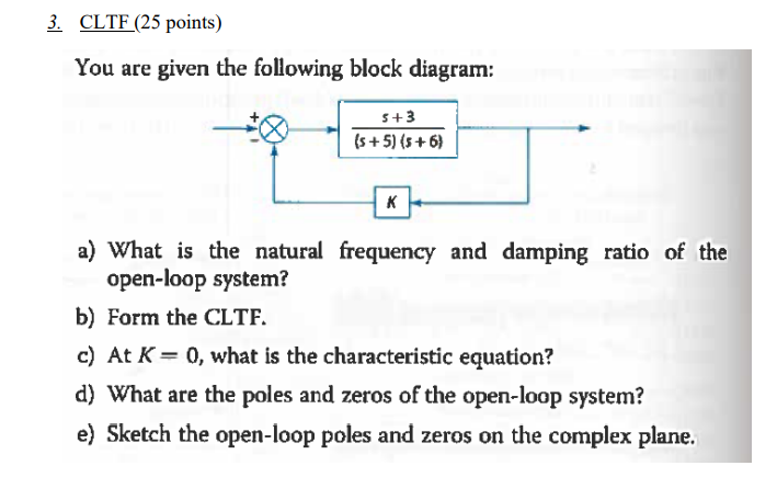 Solved 3. CLTF (25 points) You are given the following block | Chegg.com