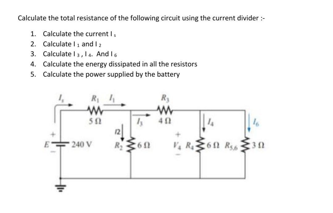 Solved Calculate the total resistance of the following | Chegg.com