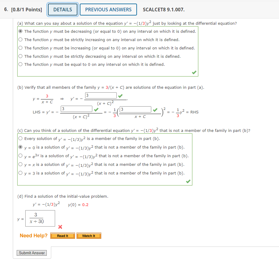 Solved 6. [0.8/1 Points] DETAILS PREVIOUS ANSWERS SCALCET8 | Chegg.com