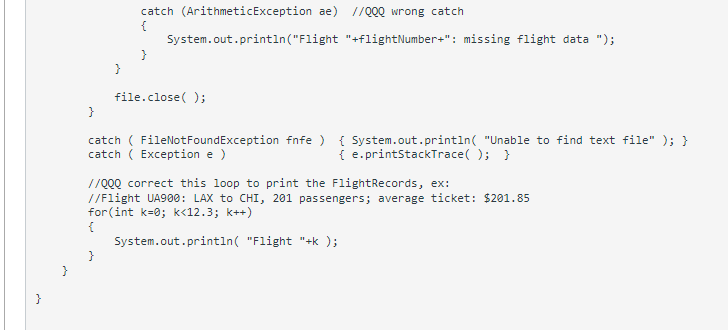 Solved Place these two files in your project: flights.txt ↓ | Chegg.com