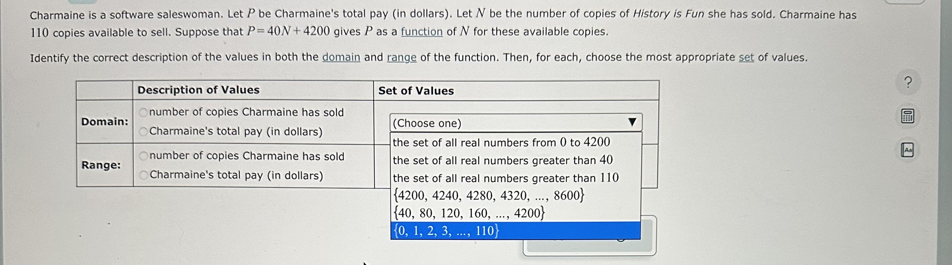 Solved Charmaine is a software saleswoman. Let P be | Chegg.com