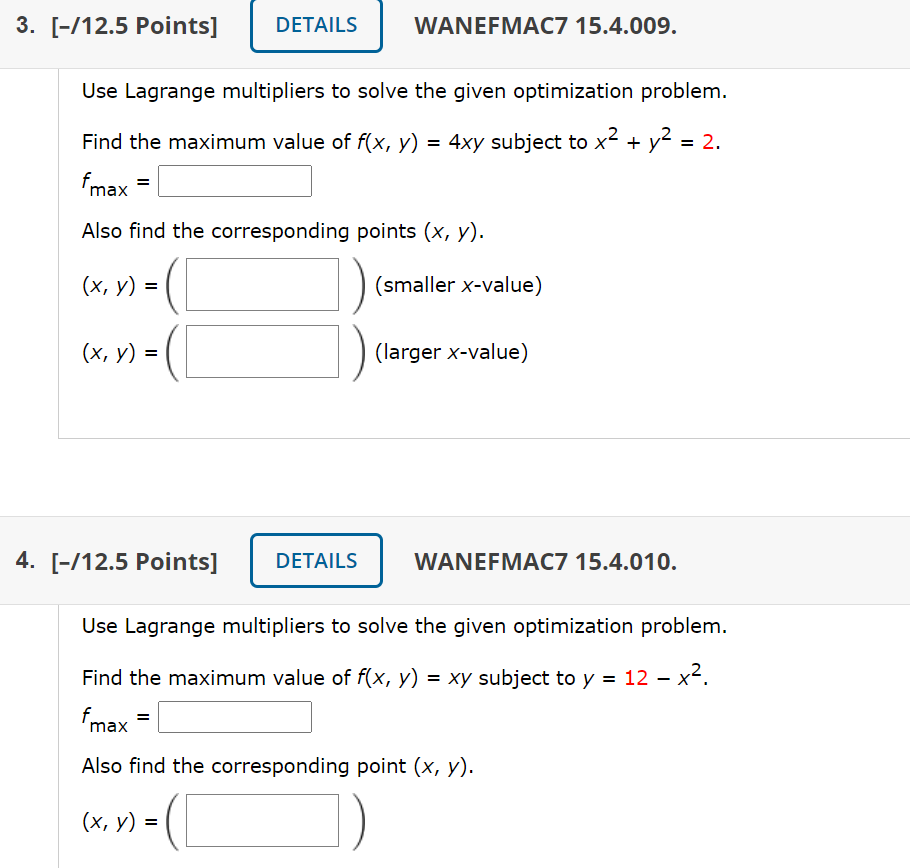 Solved 3. [-/12.5 Points] DETAILS WANEFMAC7 15.4.009. Use | Chegg.com