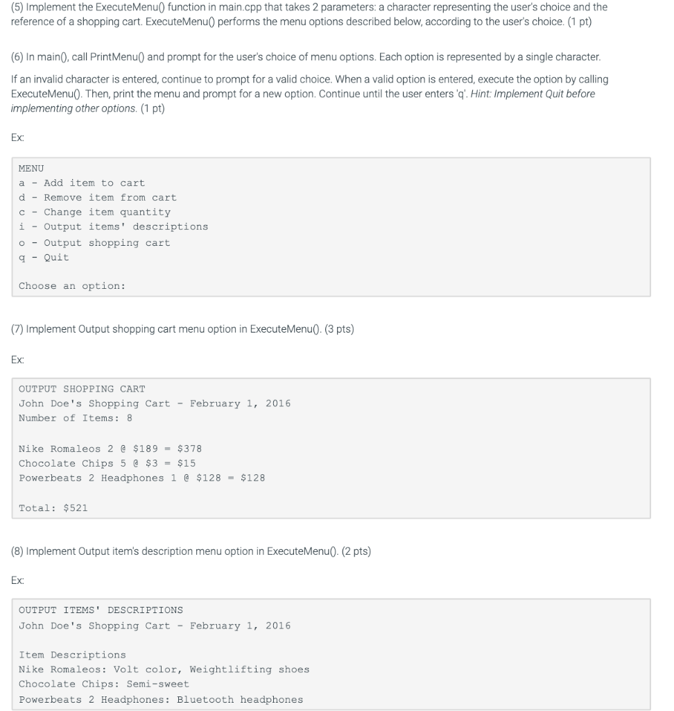 Solved This program extends the earlier "Online shopping | Chegg.com