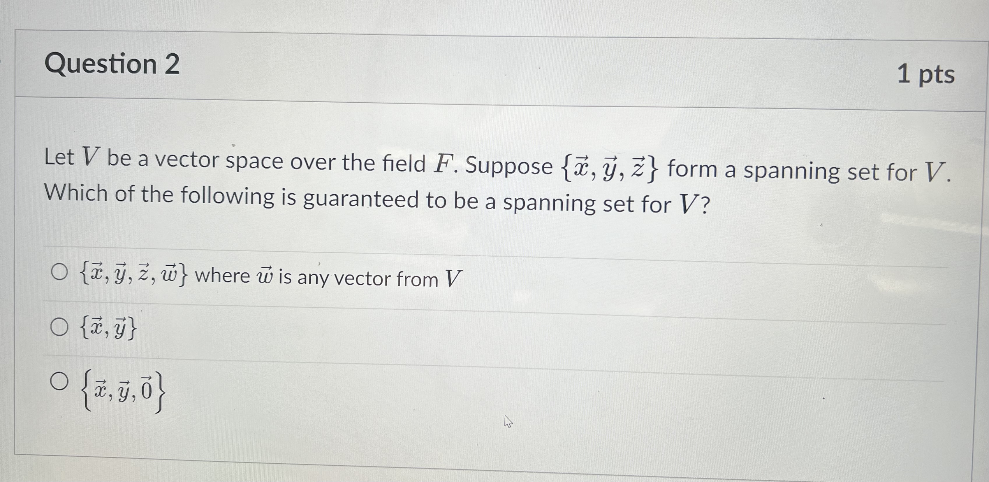 Solved Let V be a vector space over the field F. Suppose | Chegg.com