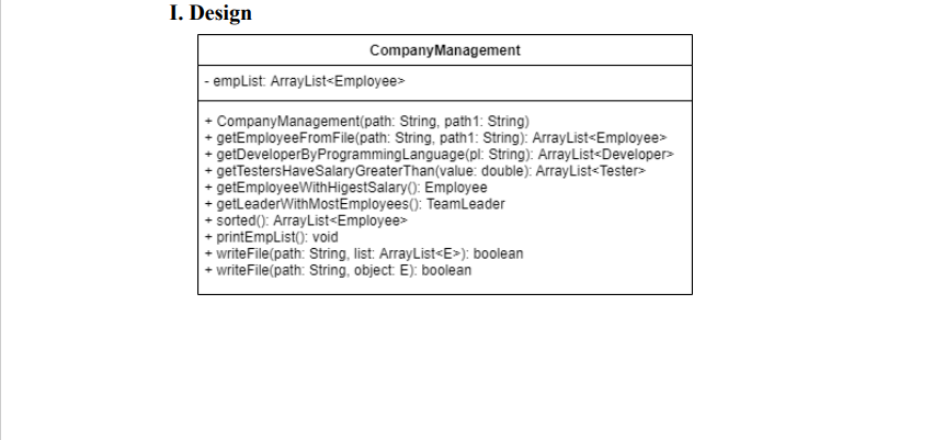 Solved Project Assignment Title Employee management in a | Chegg.com