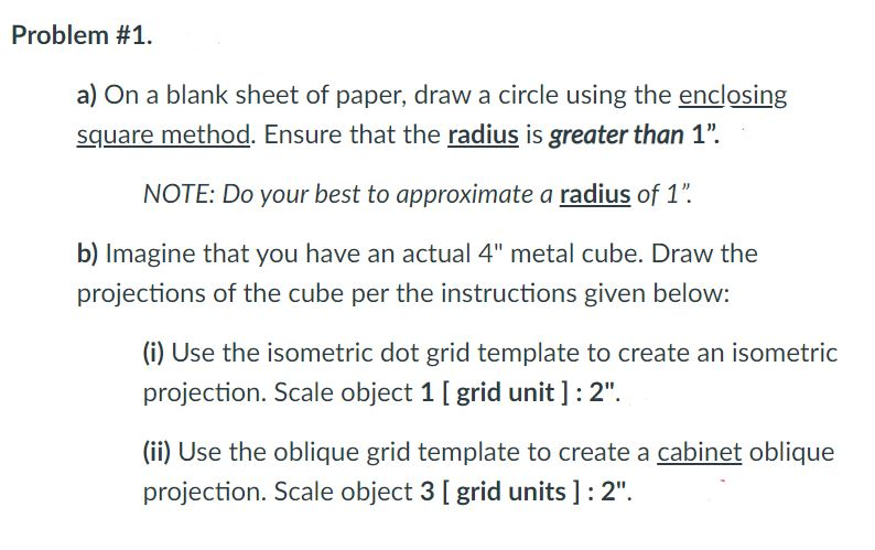 Solved Problem #1. 1. a) On a blank sheet of paper, draw a | Chegg.com