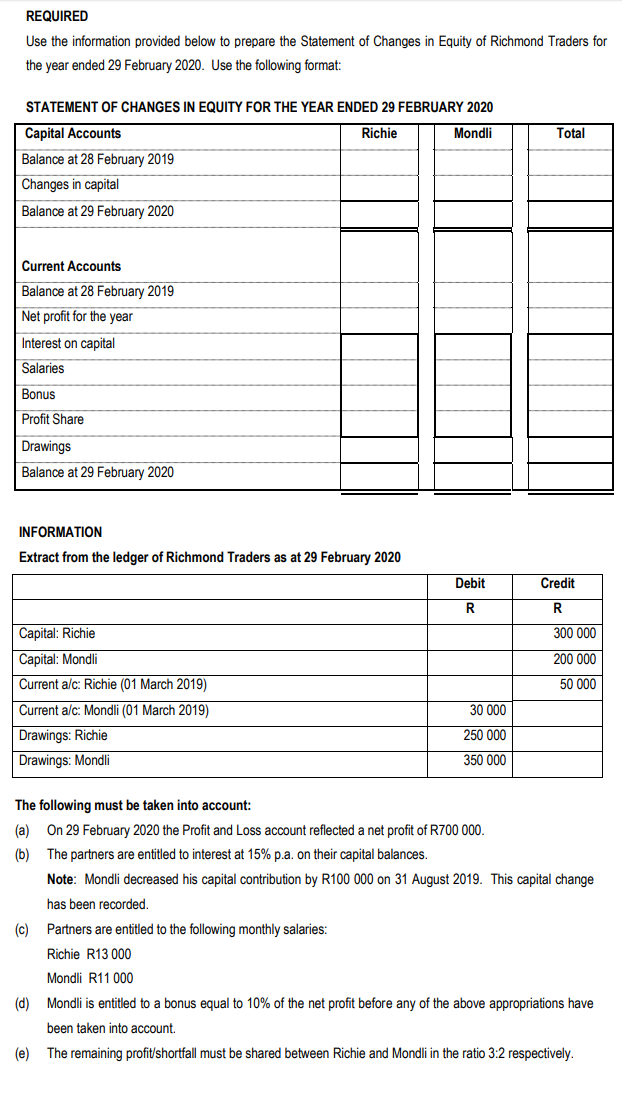 Solved REQUIRED Use the information provided below to | Chegg.com