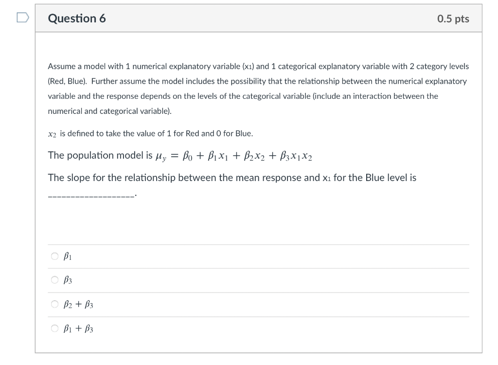 Solved Question 5 0.5 pts Assume a model with 1 numerical | Chegg.com