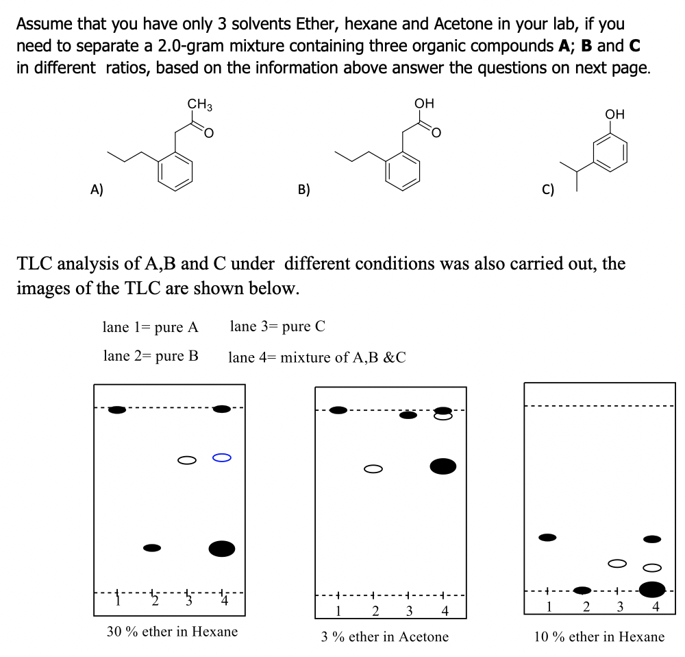 Solved 1. Using the TLC images on page 1 as your guide, | Chegg.com