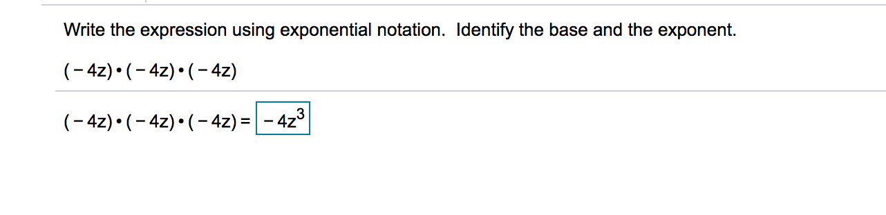 Solved Write the expression using exponential notation. | Chegg.com