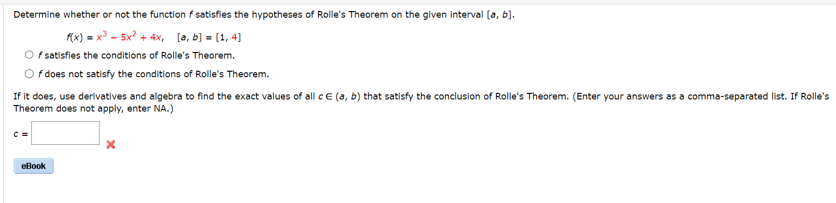 Solved Determine whether or not the function f satisfies the | Chegg.com