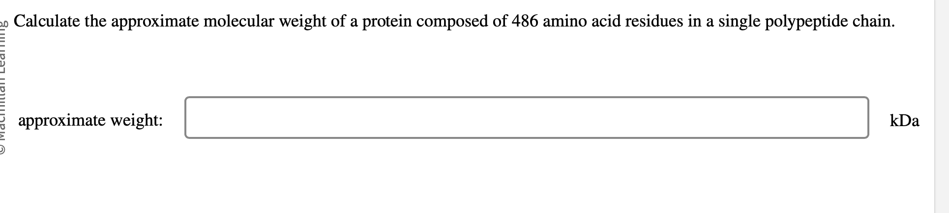 Solved Calculate the approximate molecular weight of a | Chegg.com