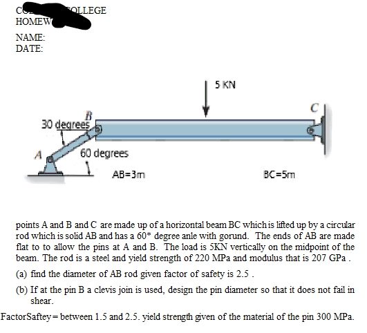 Solved Determine the resultant internal normal force acting | Chegg.com