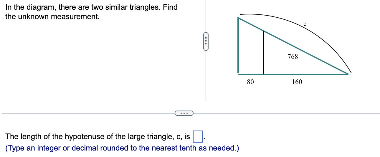Solved In the diagram, there are two similar triangles. Find | Chegg.com