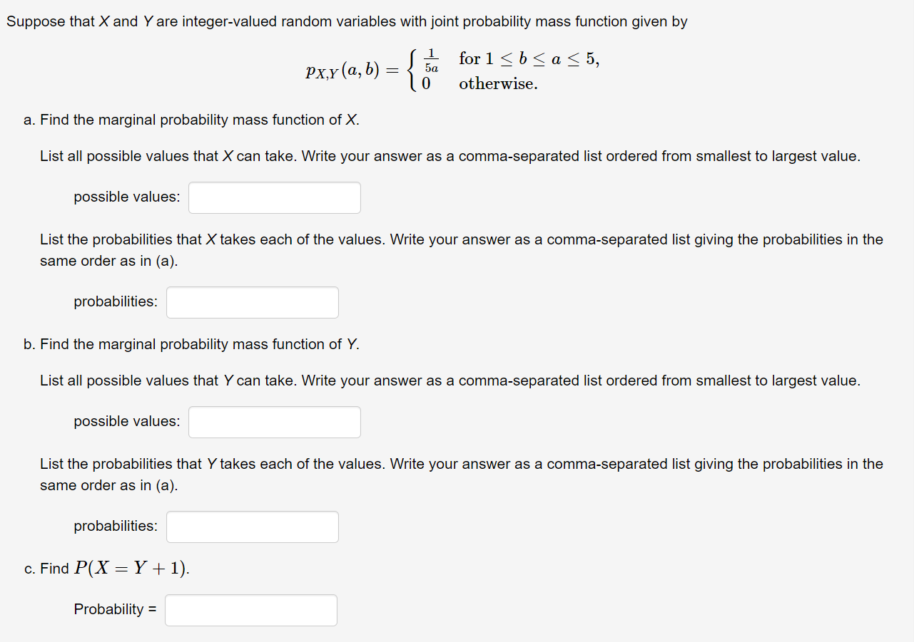Solved Let X and Y be discrete random variables with joint | Chegg.com