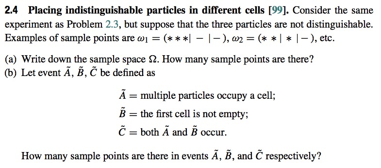 problem 2.3,Placing distinguishable particles in | Chegg.com