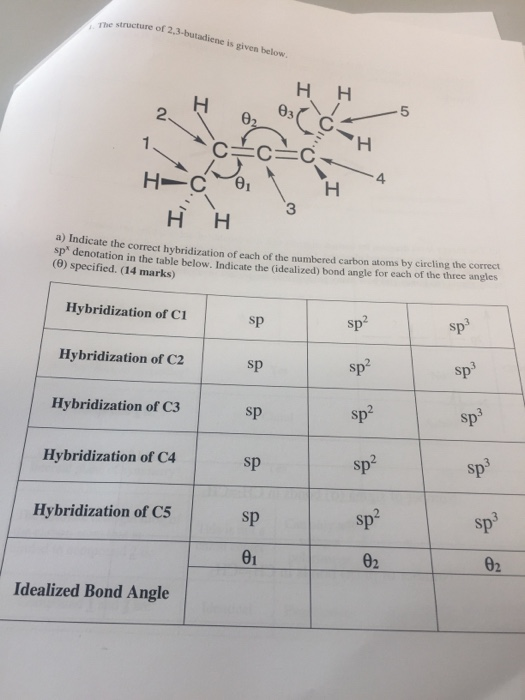 Solved The structure of 2,3-but adiene is given below НН 5 4 | Chegg.com
