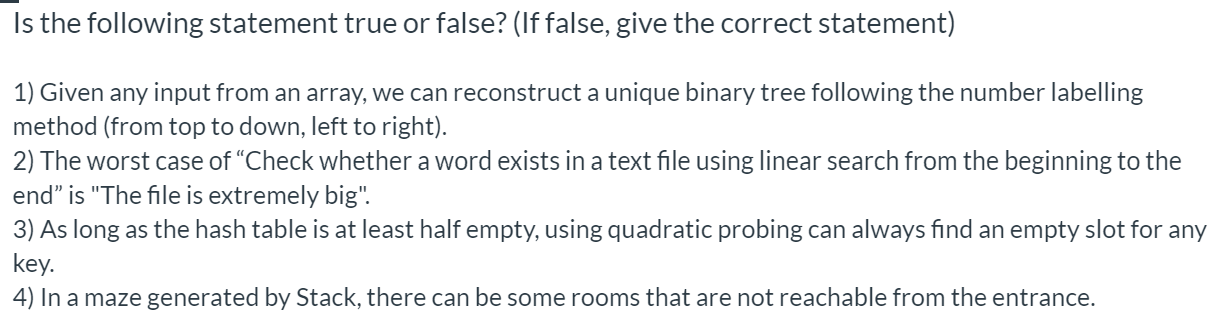 Solved Is the following statement true or false? (If false, | Chegg.com