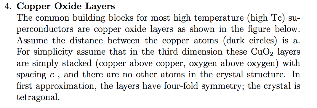 Solved 4. Copper Oxide Layers The common building blocks for | Chegg.com