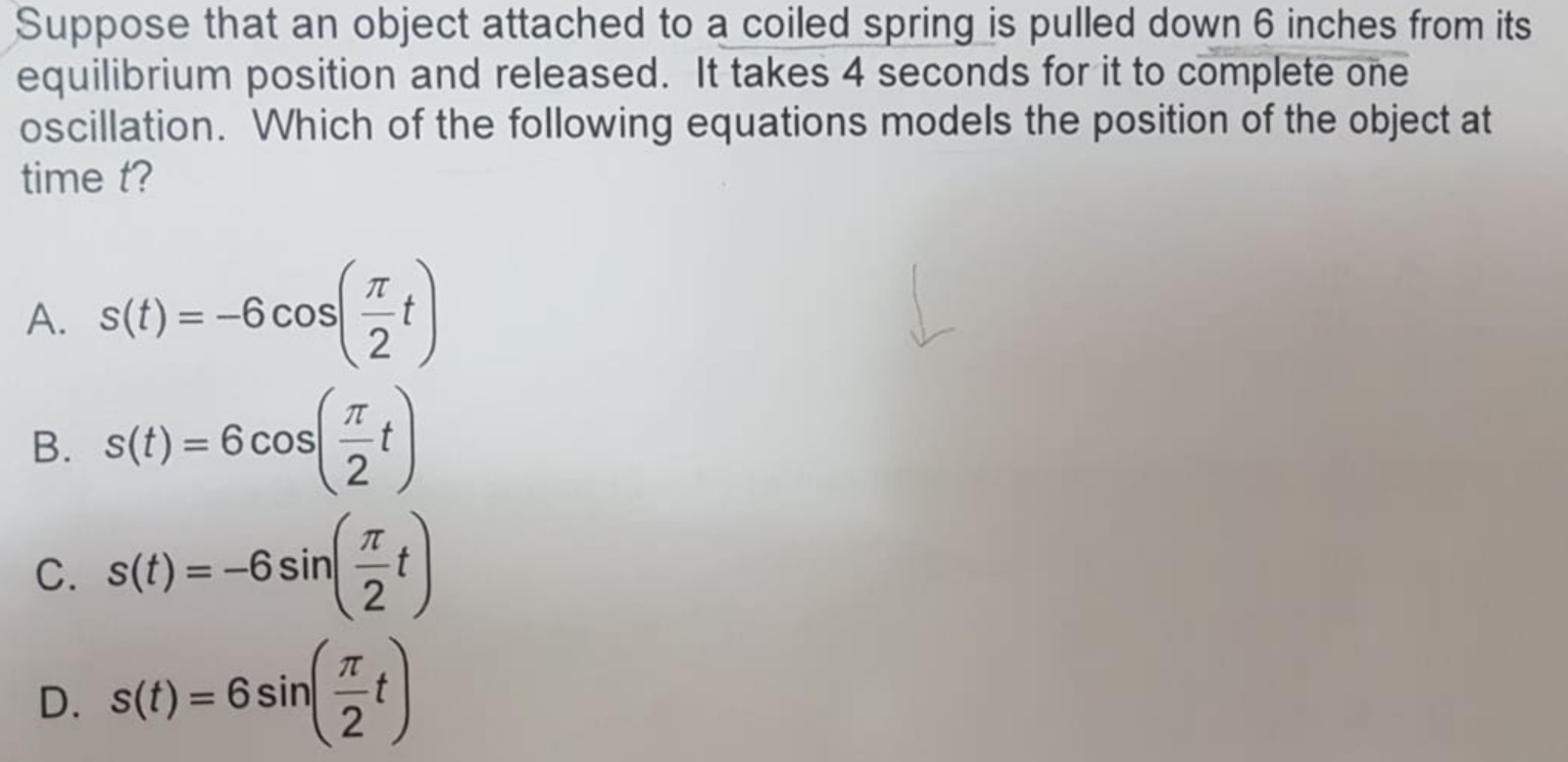 Solved Suppose that an object attached to a coiled spring is | Chegg.com
