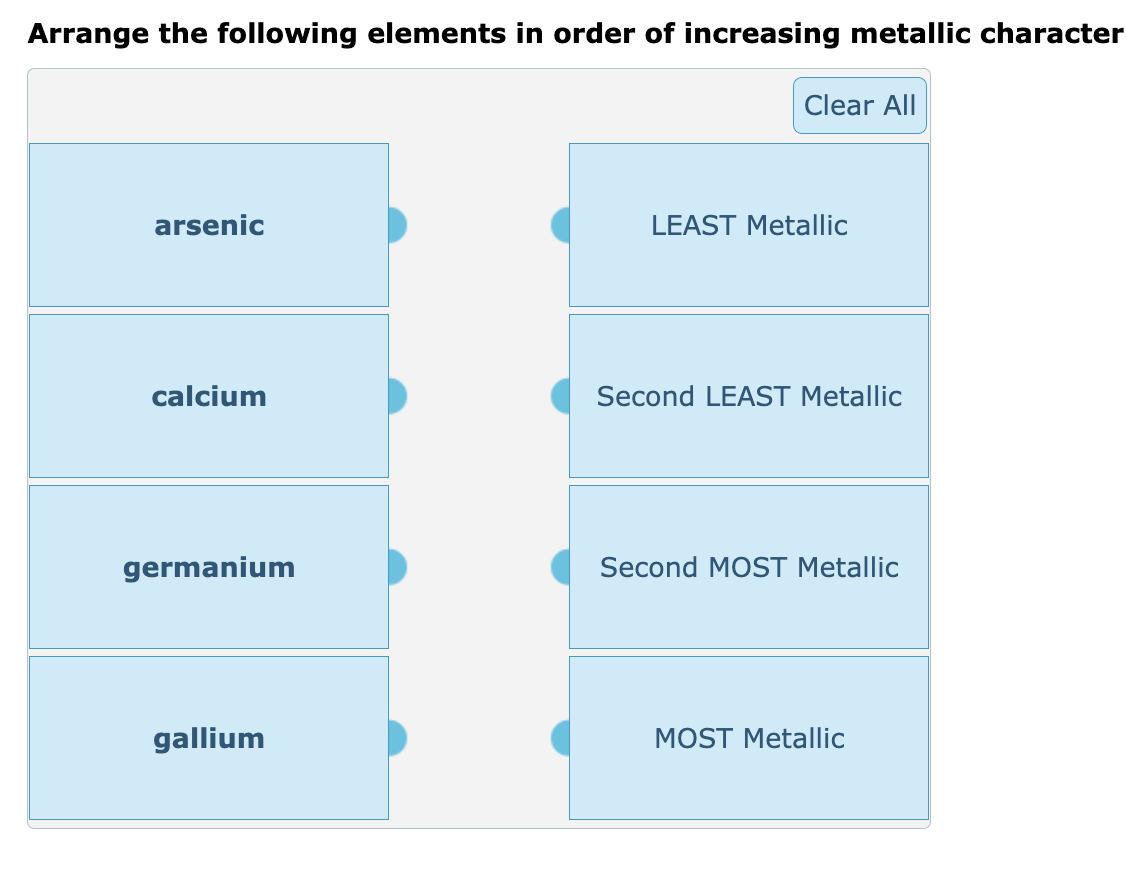 Solved Arrange the following elements in order of increasing | Chegg.com