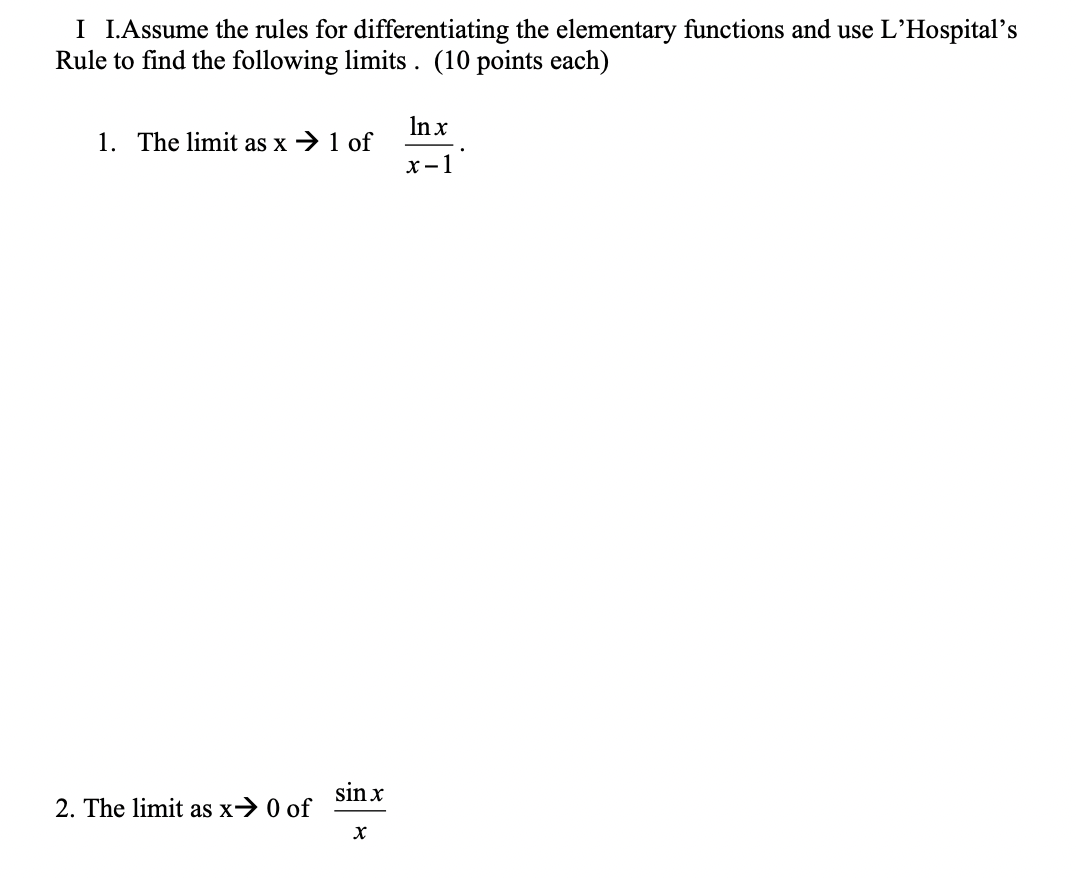 Solved I I.Assume the rules for differentiating the | Chegg.com