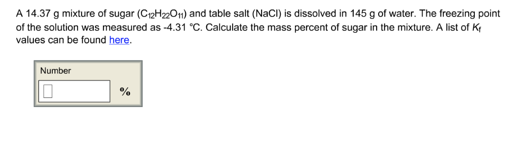 Solved A 14.37 g mixture of sugar (C12H22O11) and table salt | Chegg.com