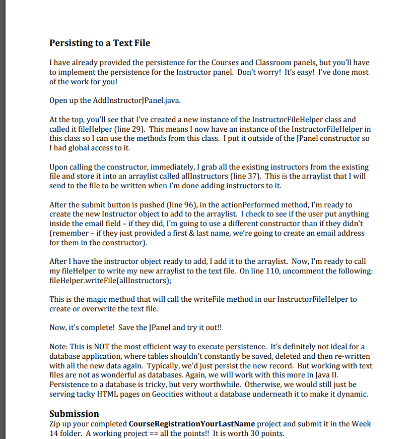 CIS171 - Course Registration Project Adding a User | Chegg.com