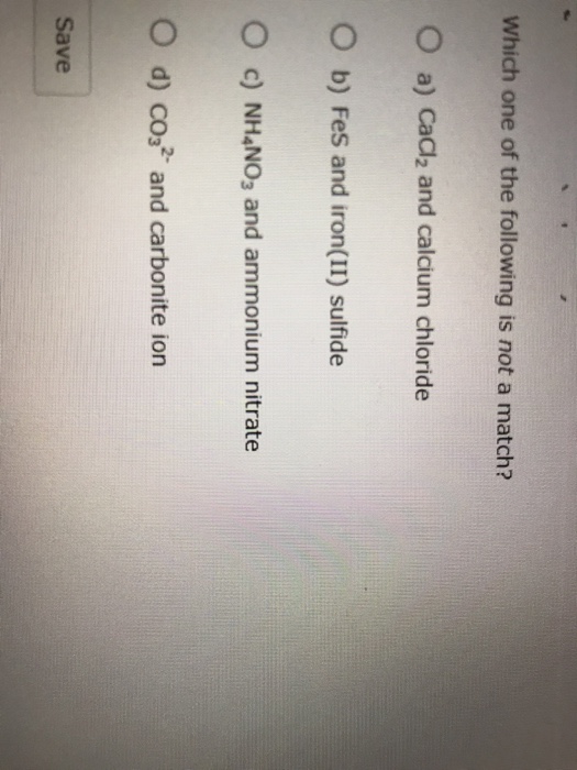 Solved Which one of the following is not a match? O a) Cac2 | Chegg.com