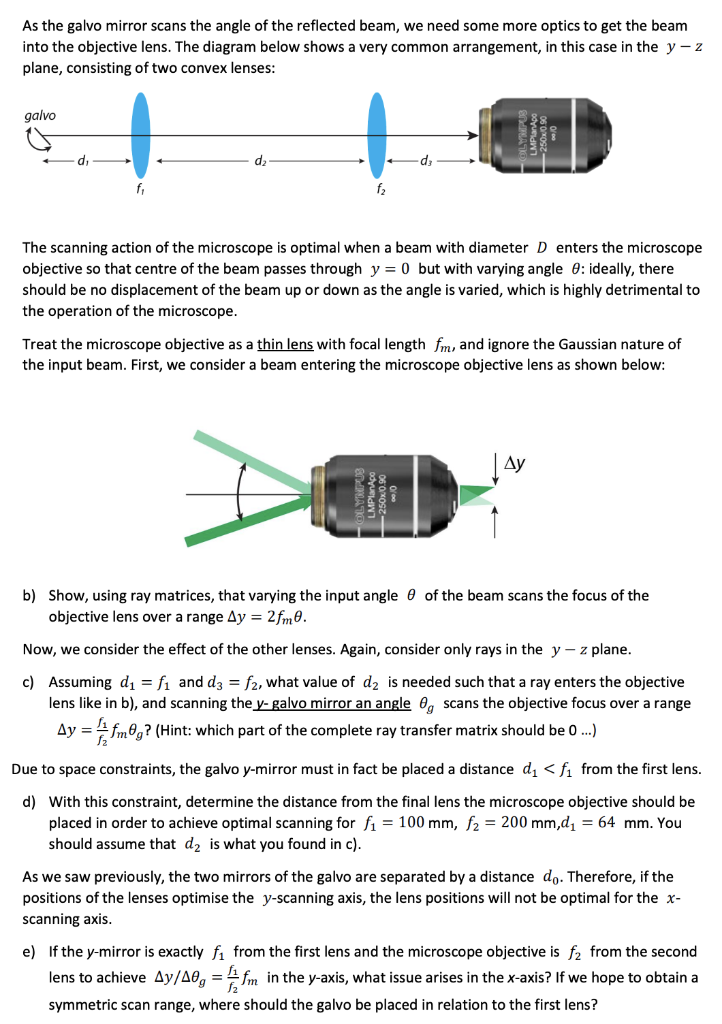 A galvanometer ("galvo") mirror system is a moving | Chegg.com