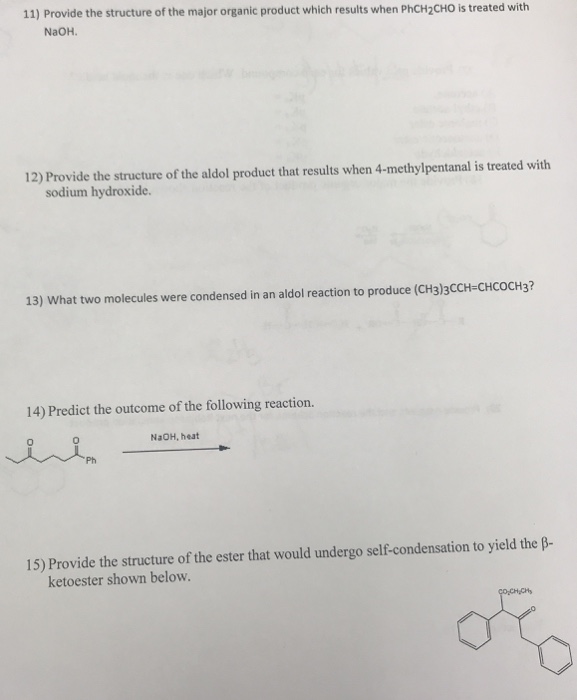 Solved 11) Provide the structure of the major organic | Chegg.com