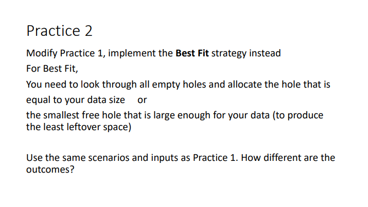 Solved Practice 1 There are three strategies to allocate | Chegg.com