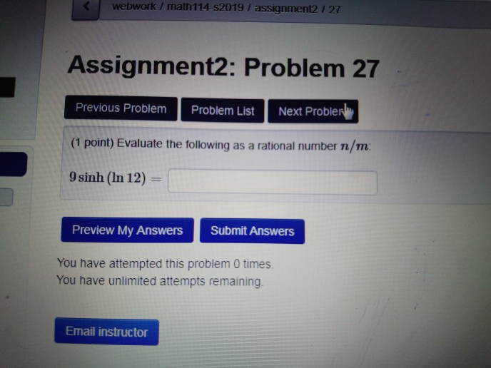 Solved く | webwork / math 11452019 / assignment? / 4 | Chegg.com