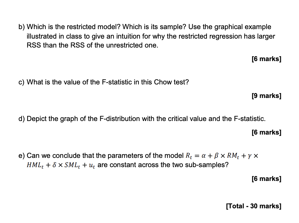 Solved b) Which is the restricted model? Which is its | Chegg.com