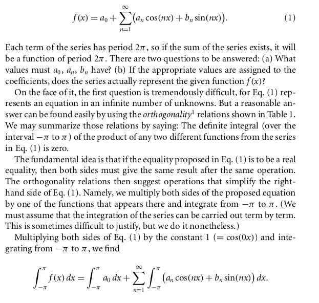 Solved 00 f(x) = a1 + (a, cos(nx) + b., sin(nx)). (1) H1 | Chegg.com