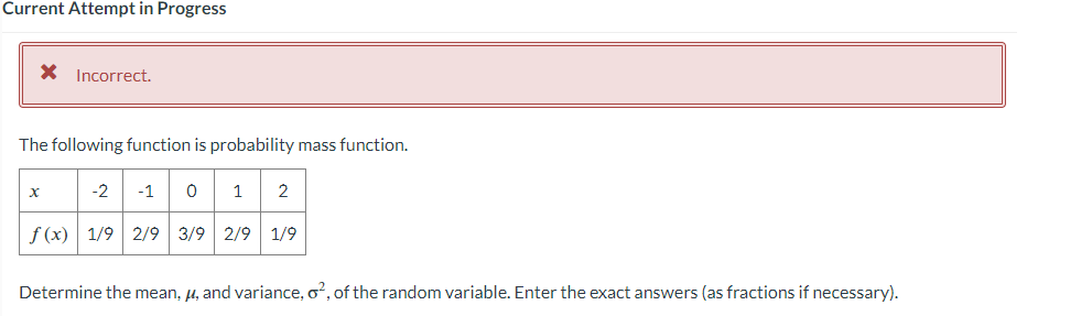 Solved Current Attempt in Progress The following function is | Chegg.com