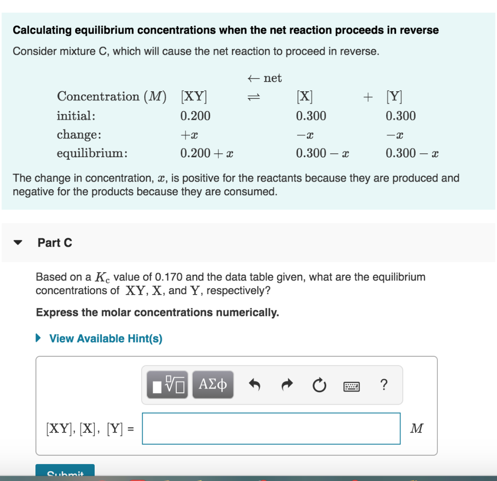 Solved Based on a Kc value of 0.170 and the initial | Chegg.com