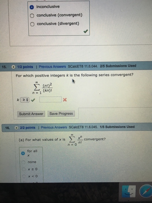 Solved For which positive integers k is the following series | Chegg.com