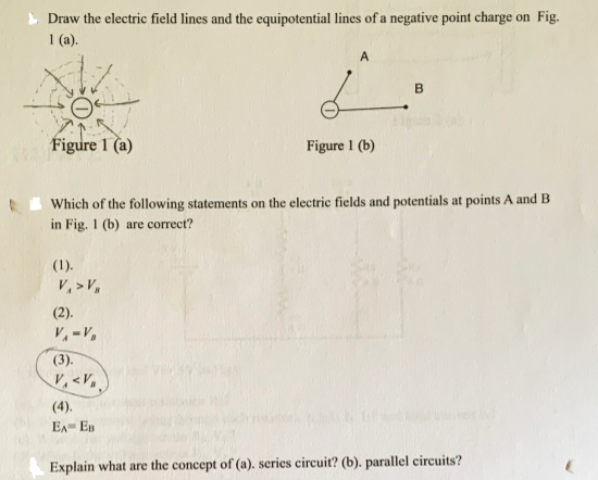 Solved Draw the electric field lines and the equipotential | Chegg.com