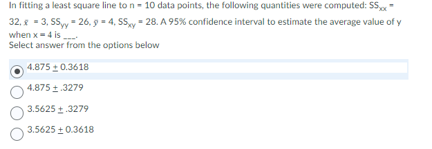 Solved In fitting a least square line to n=10 data points, | Chegg.com