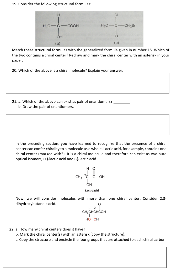 Solved 19. Consider the following structural formulas: H CI | Chegg.com