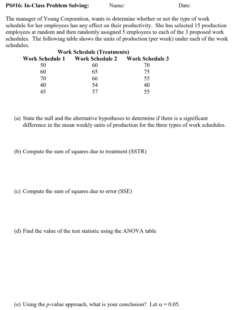 Solved PS#16: In-Class Problem Solving: Name: Date: The | Chegg.com