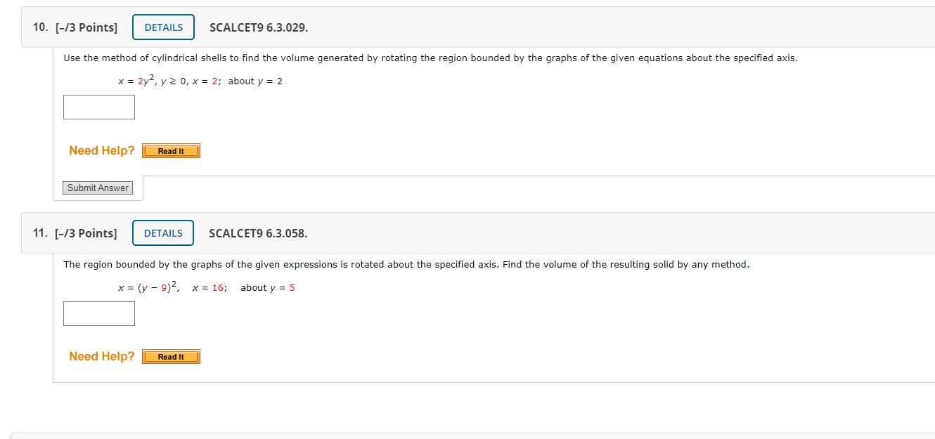 Solved 10. [-13 Points) DETAILS SCALCET9 6.3.029. Use the | Chegg.com