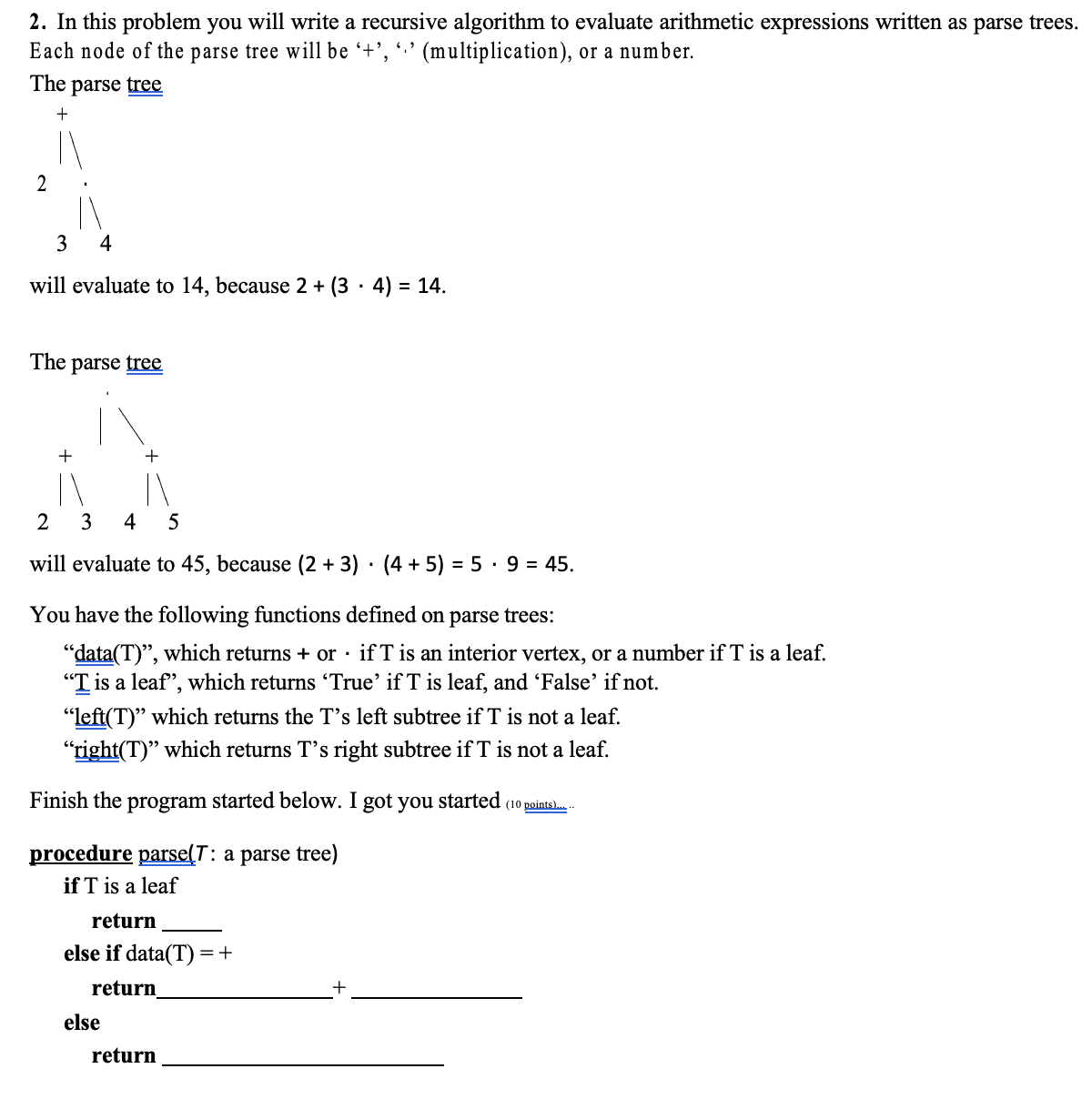 Solved 2. In this problem you will write a recursive | Chegg.com