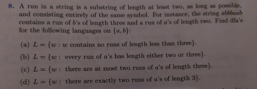 long symbol. For instance, the string abbbaab | Chegg.com