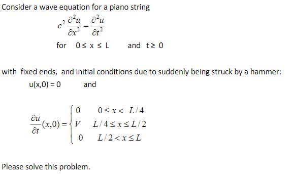 Solved Consider a wave equation for a piano string Or? @t? | Chegg.com
